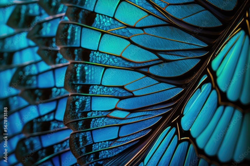 Blue Butterfly Wing - closeup butterfly wing blue. iridescent ...