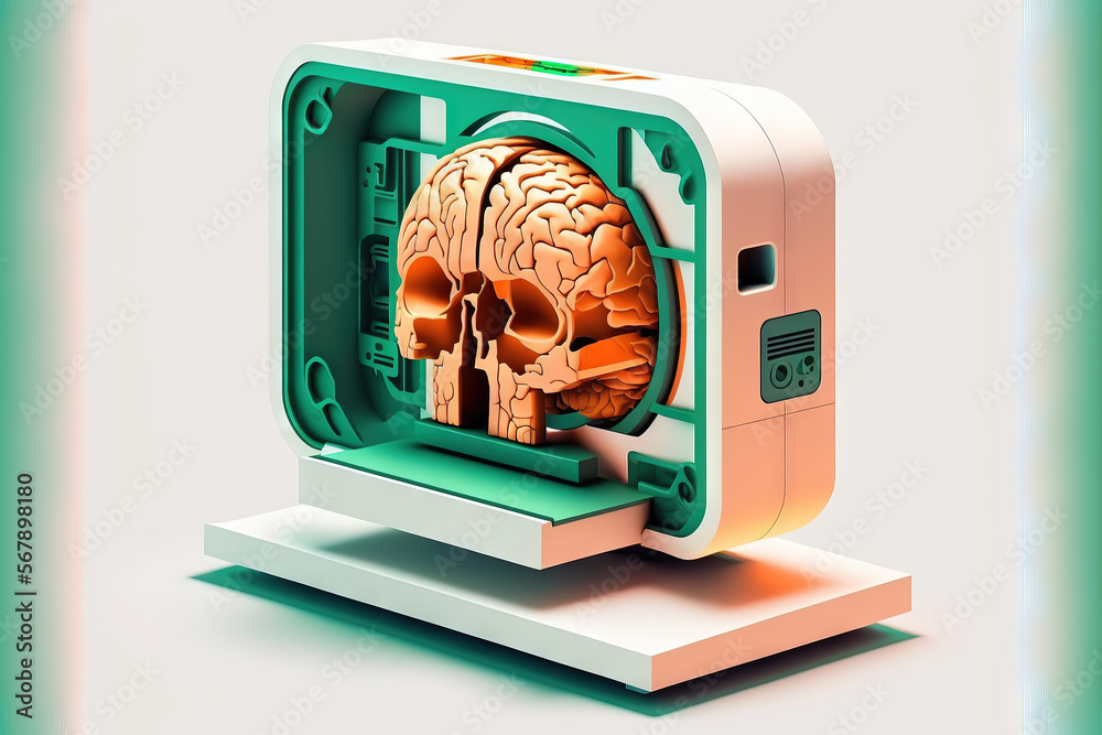 CT Scan on a White Background. Imaging device using magnetic resonance ...