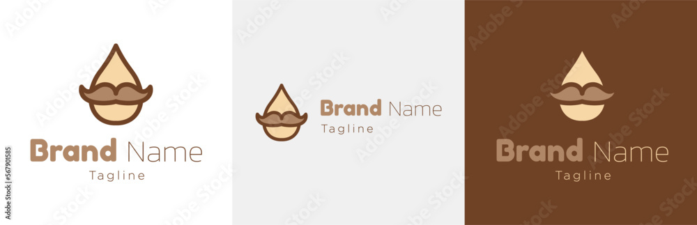 Moustache growth kit logo design set, beard oil logotype symbol, barber ...