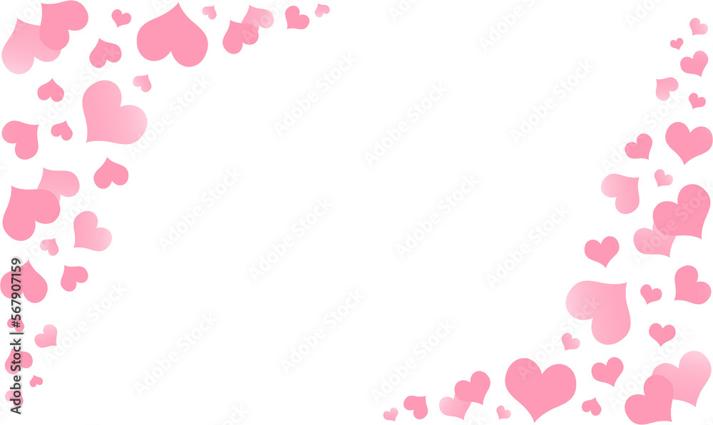 Pink hearts frame, png transparent overlay Valentines day banner design ...