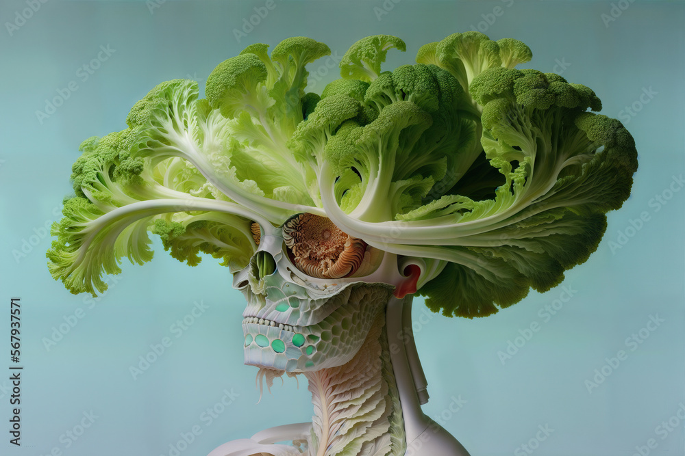 Uncovering the Anatomy of a Human Head Lettuce in a Surrealistic Manner ...