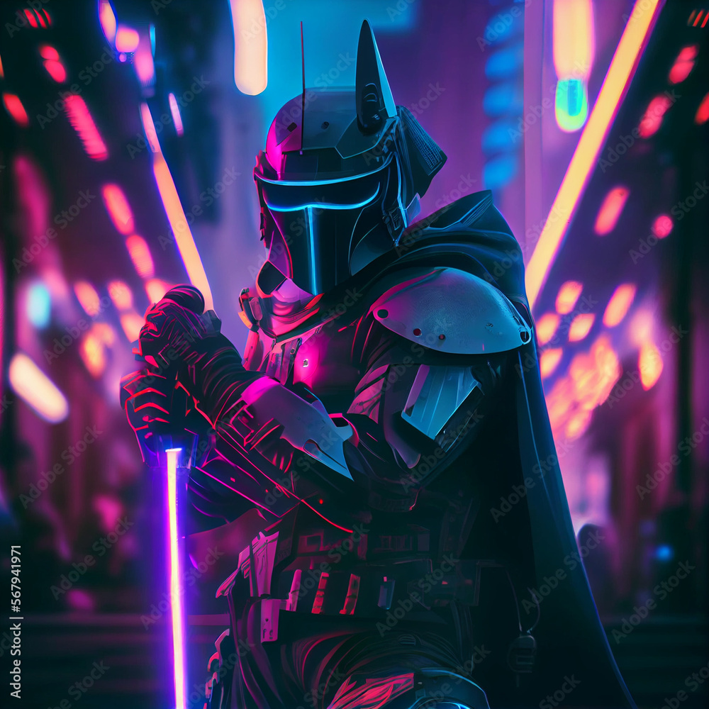Medieval Knight Robot Wearing Modern Steel Uniform and Holding Sword ...
