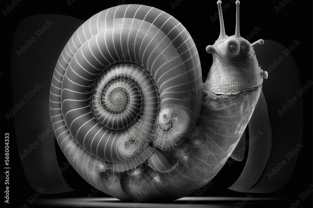 snail x-ray style. X-ray of Raw whole snails. Full frame Close-up ...