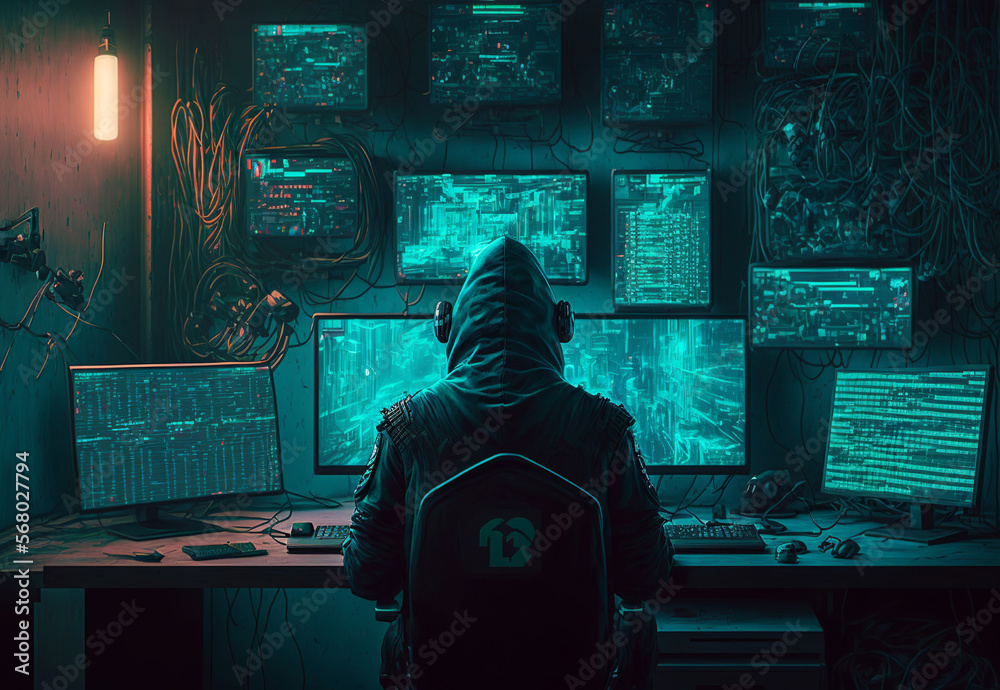Ilustración de Stock Cyber-security hacker with a hoodie hiding face ... Ilustración de Stock Cyber-security hacker with a hoodie hiding face ...