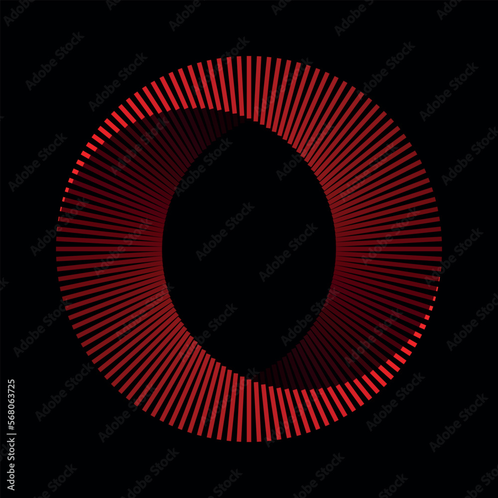 Circle with lines. Lines in one color with different opacity. Dynamic ...