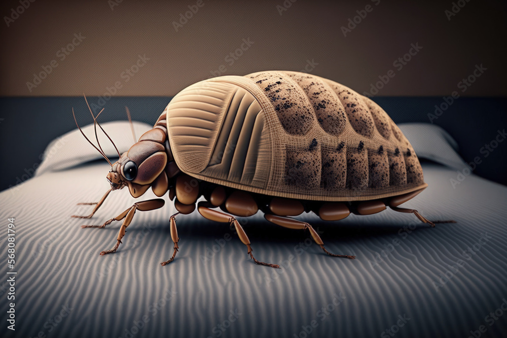 Unnoticed bed bugs formed in folds and seams of the mattress, causing a ...