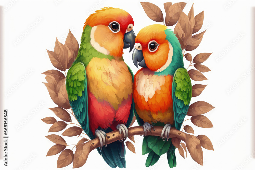lovebird parrot. bird is inseparable. large, colorful, beautiful ...