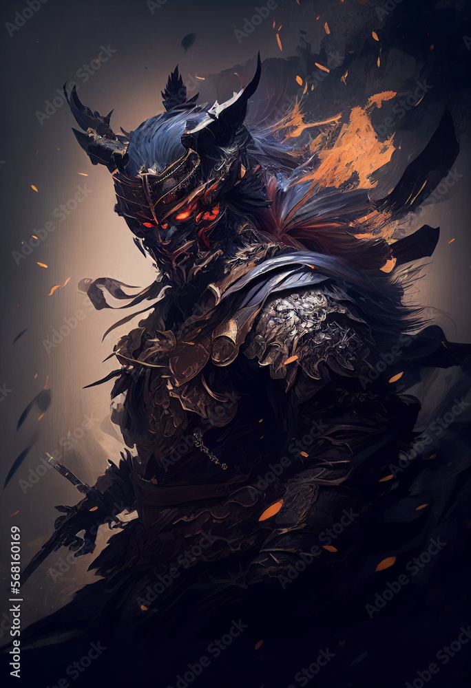 AI Ancient Samurai ready for battle to kill Japanese demons. WALLPAPER ...