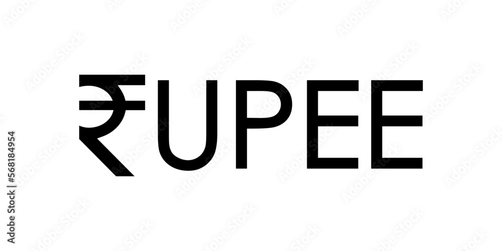 rupee calligraphy logo vector illustration Stock Vector | Adobe Stock