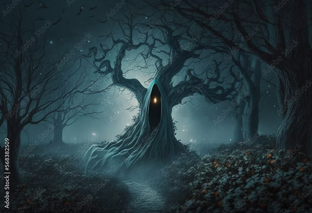 Illustration Stock A Chilling AI-Generated Render of a Supernatural ...