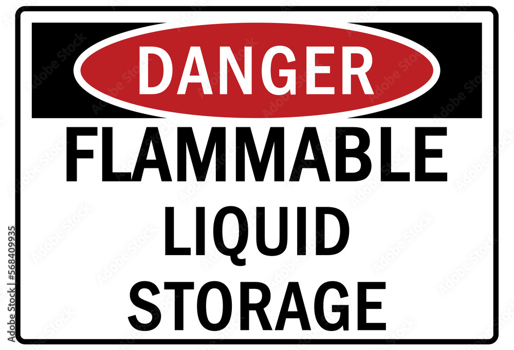 Flammable storage sign and labels flammable liquid storage Stock Vector ...