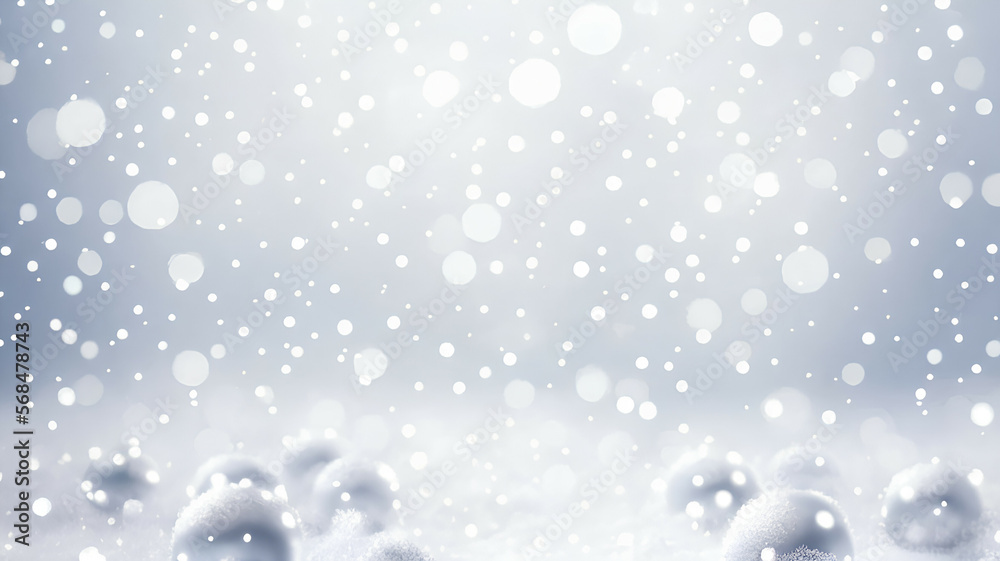 christmas winter snow illustration with beautiful light and snow flakes ...
