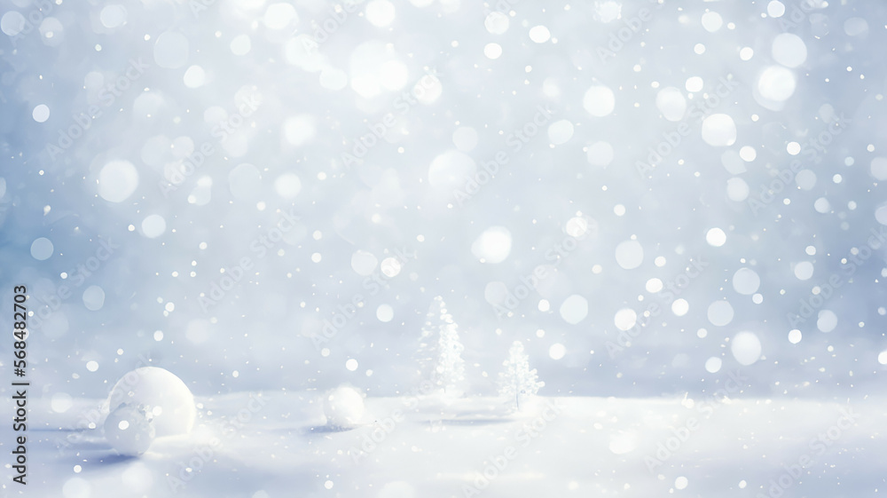 christmas winter snow illustration with beautiful light and snow flakes ...