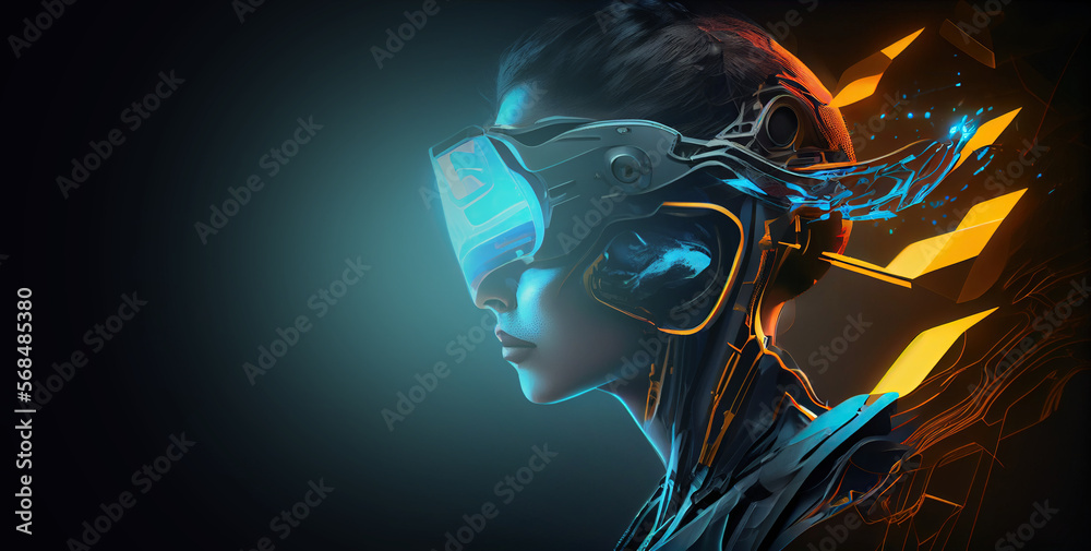Generative AI illustration of Metaverse concept and virtual world ...