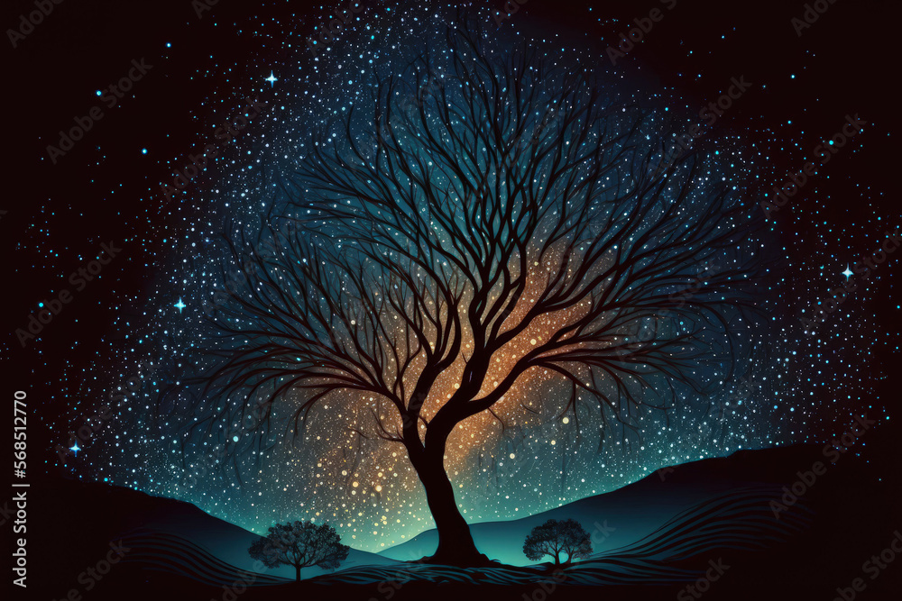 Starry nighttime Milky Way wallpaper with an abstract background is a ...