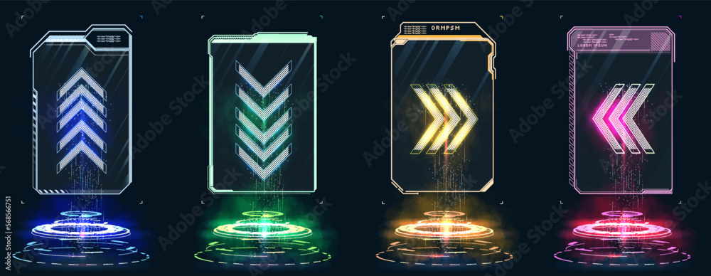 Futuristic Vector HUD Interface Screen Design. Digital callouts titles ...