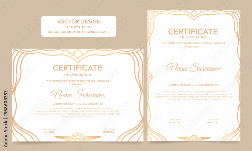 Image vectorielle Stock certificate of completion template vector ...