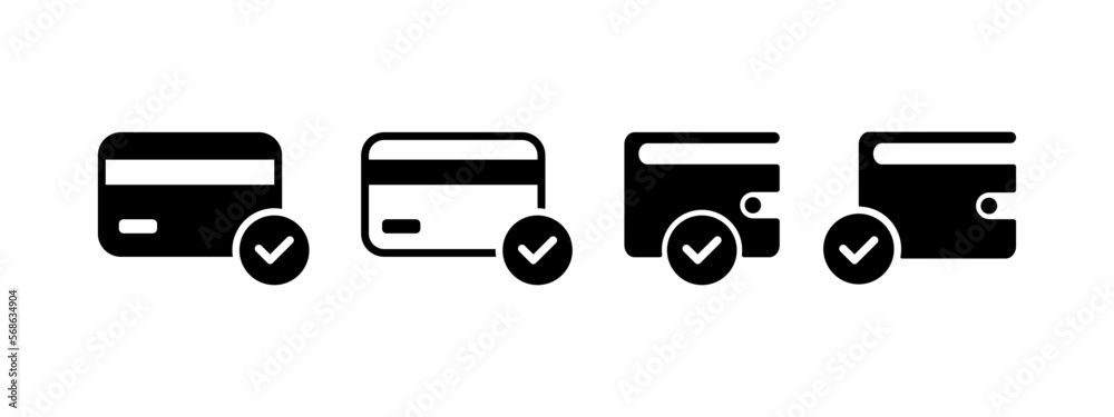 Success payment symbol. Online payment confirmation icon. credit card ...