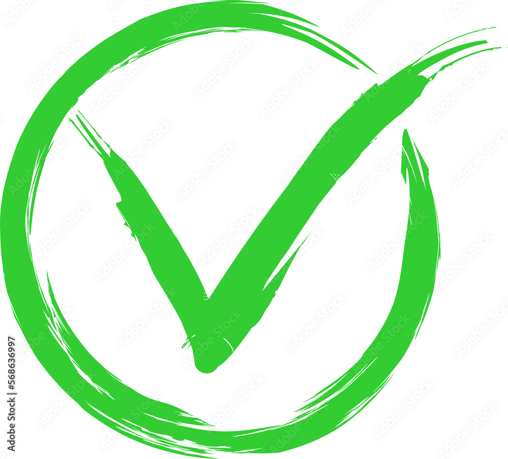 Green check mark icon logo symbol in a circle. Tick symbol green color ...