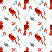 Red Cardinal Seamless Pattern Free Stock Photo - Public Domain Pictures