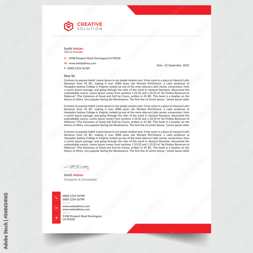 Modern Creative Stylish & Clean business style letterhead design of ...