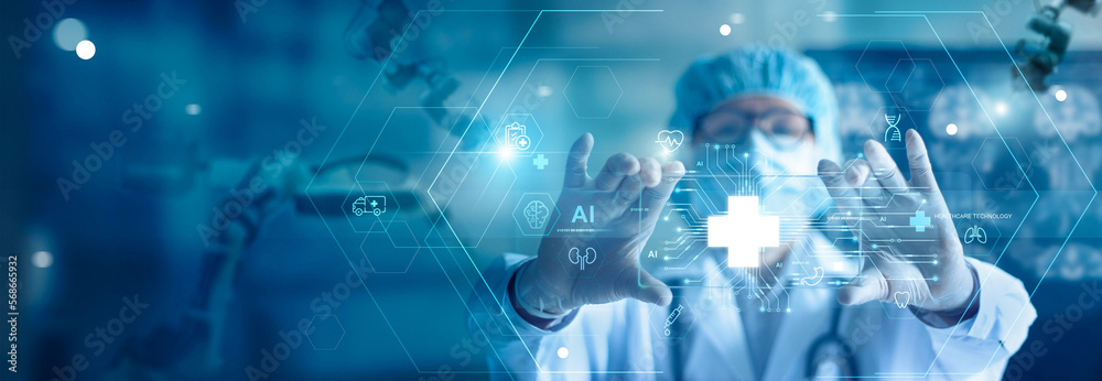 Medical technology, doctor use AI robots for diagnosis, care, and ...