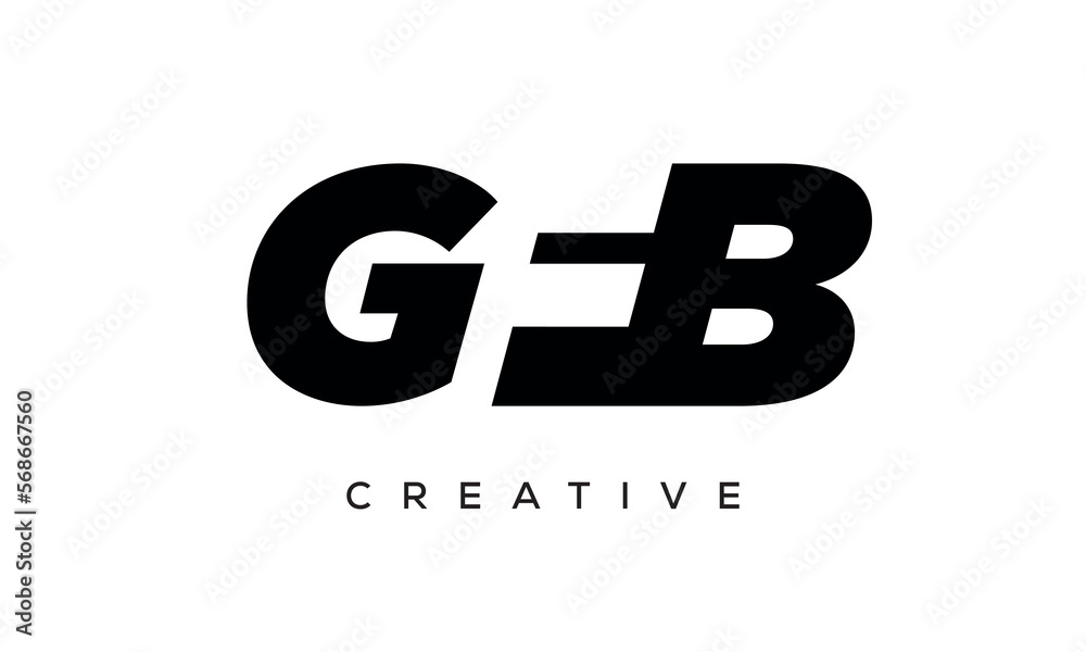 GFB letters negative space logo design. creative typography monogram ...