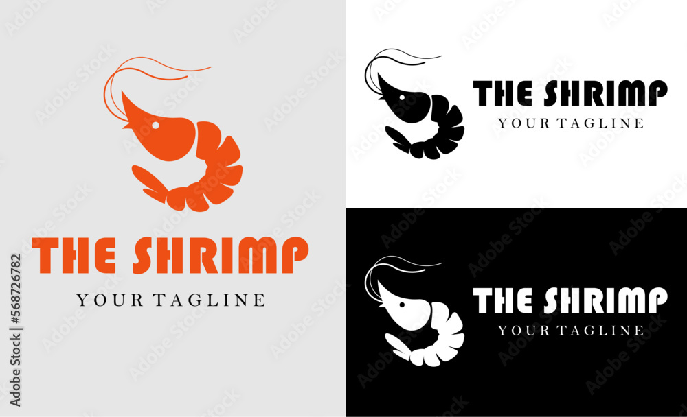 Seafood restaurant, Stylized image of shrimp logo template, prawn logo ...