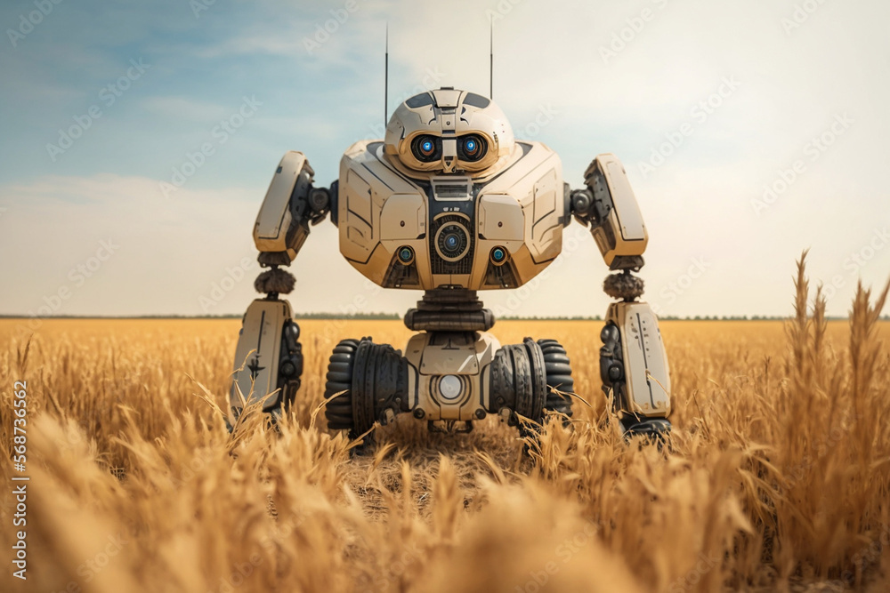 harvesting robot, an autonomous vehicle for management in a grain field in agriculture ...