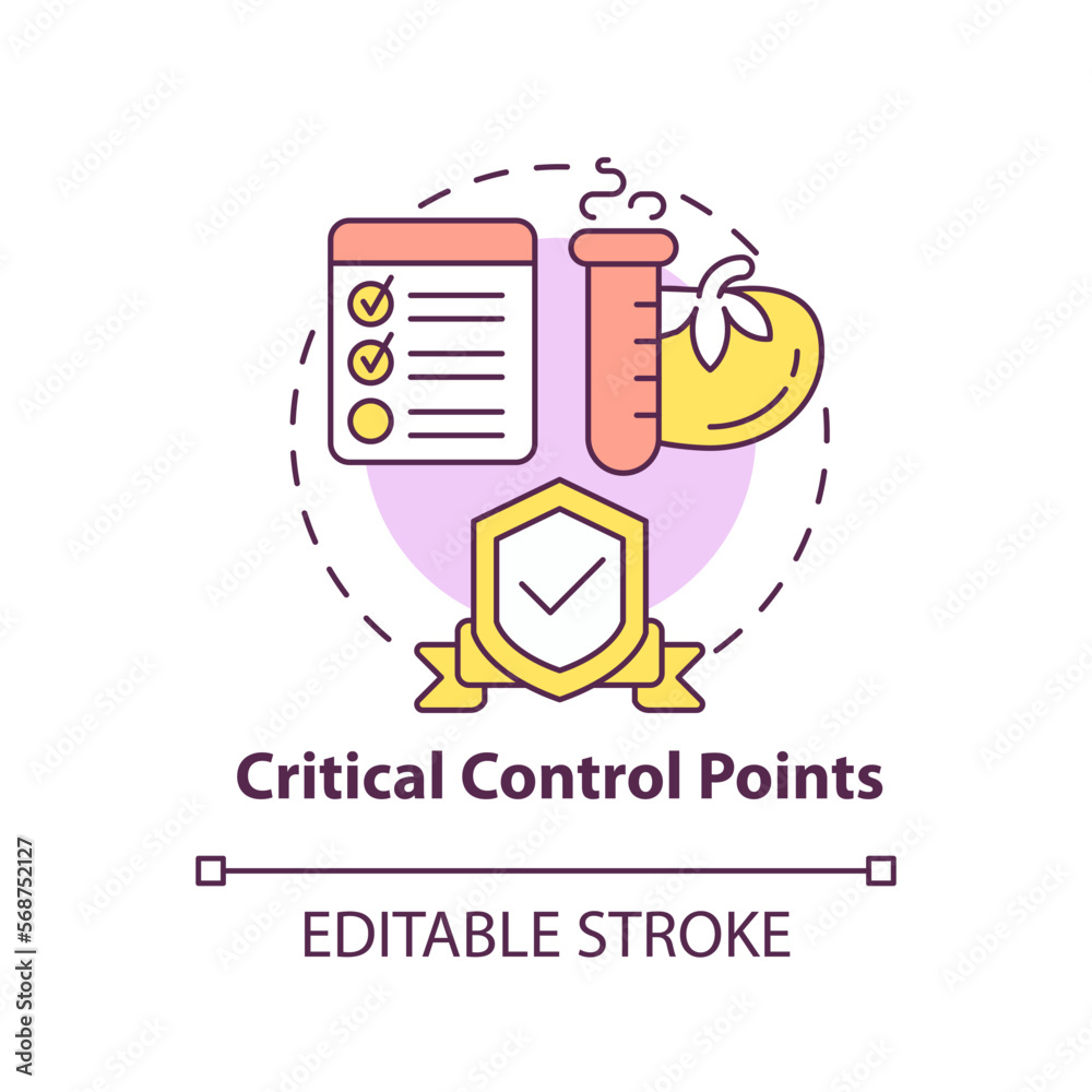 Critical control points concept icon. Prevent and reduce risks. HACCP ...