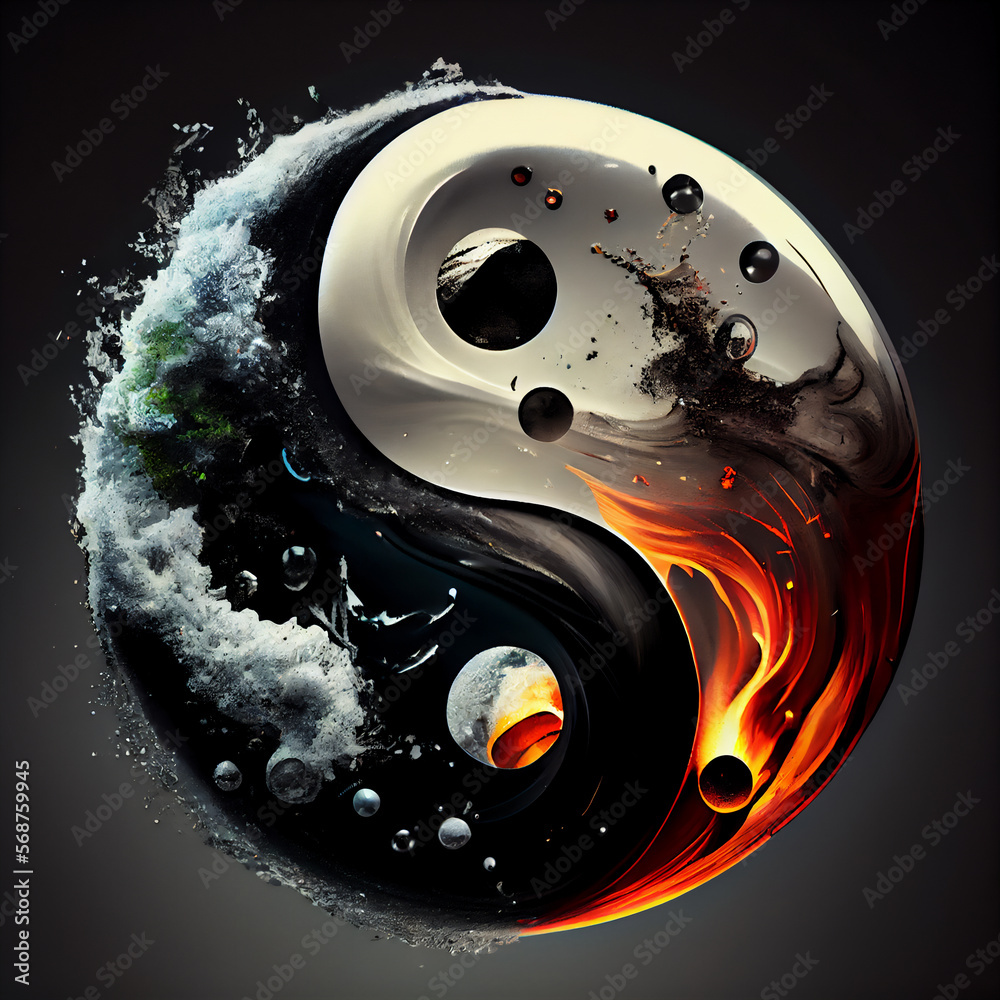 Abstract yin yang symbol Stock Illustration | Adobe Stock