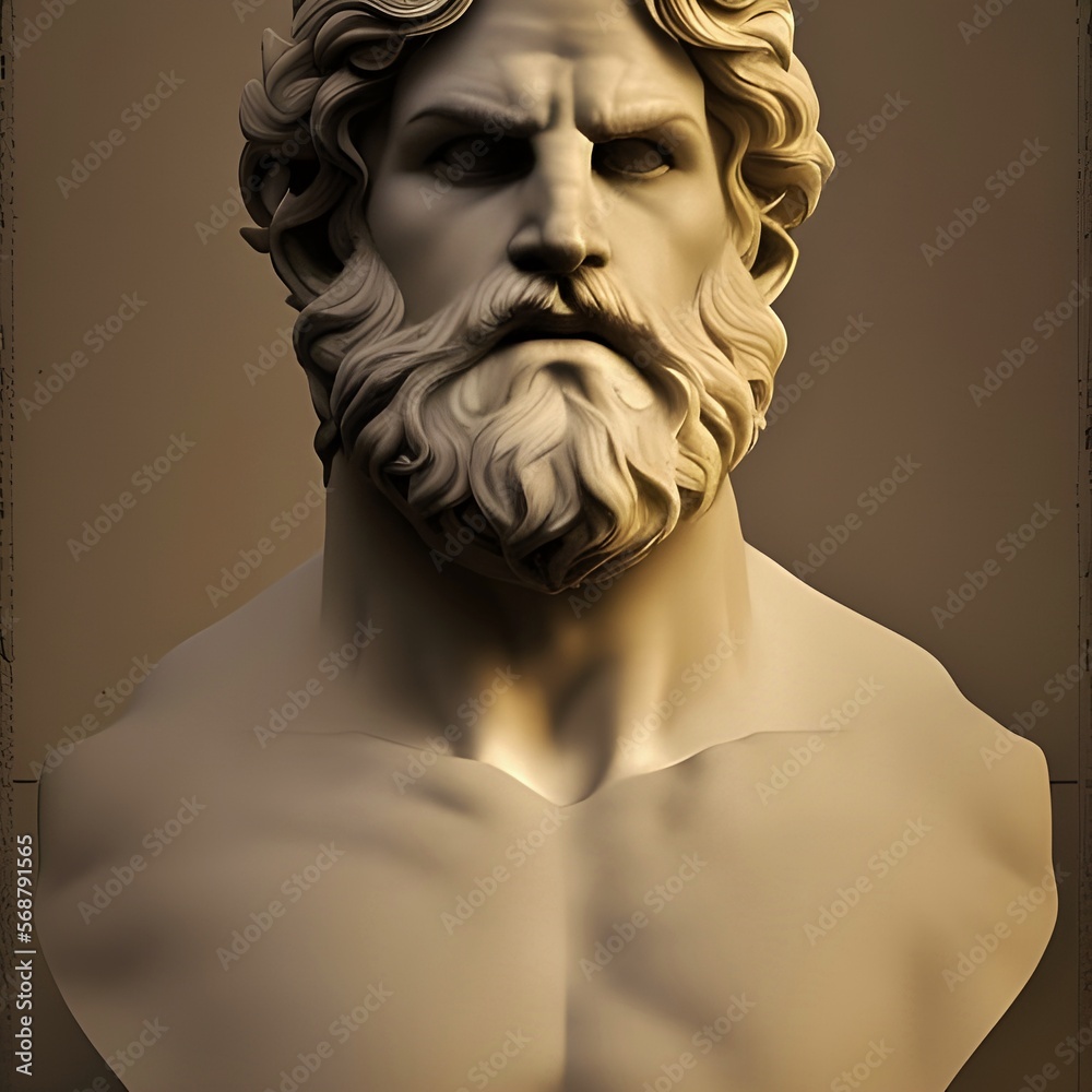 Stock-Illustration „Generative AI image featuring a chiseled white ...