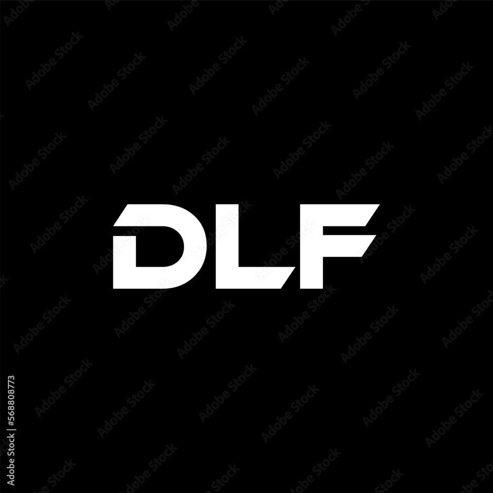 Stock-Vektorgrafik „DLF letter logo design with black background in ...