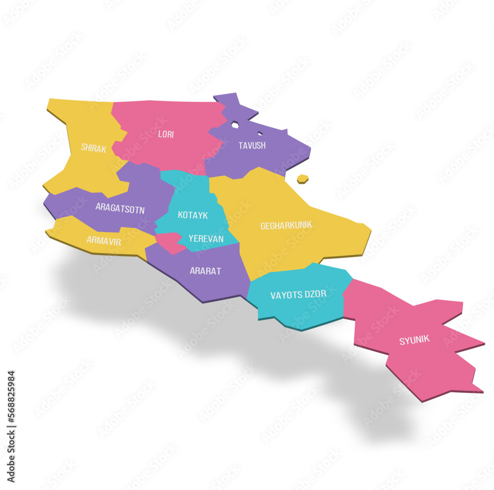 Vektor Armenia political map of administrative divisions - provinces ...
