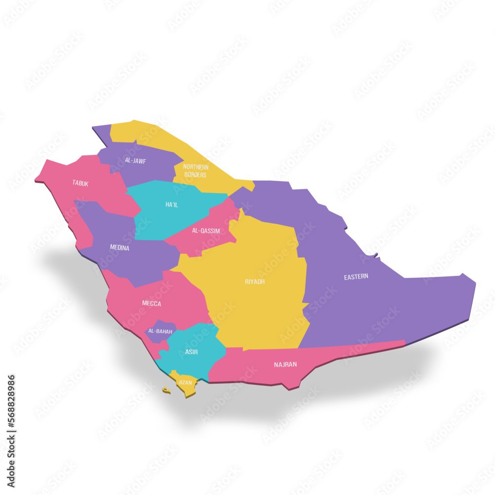 Saudi Arabia political map of administrative divisions - provinces or ...