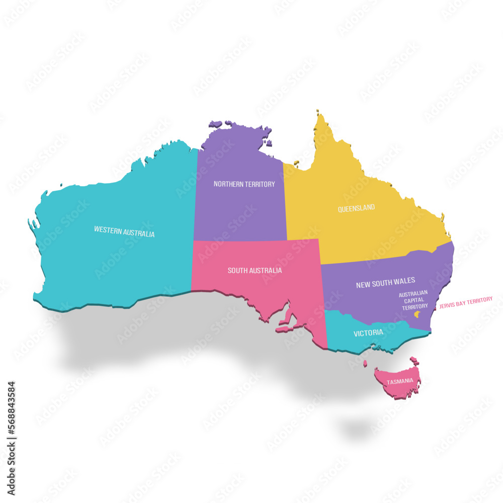 Australia political map of administrative divisions - states and ...
