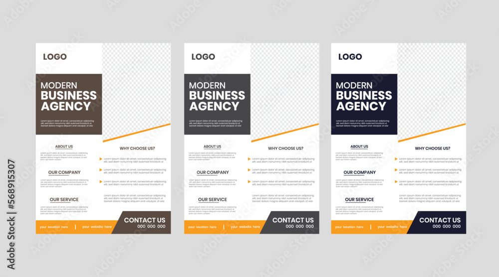 Corporate business dynamic a4 flyer vector, promotional service latest ...
