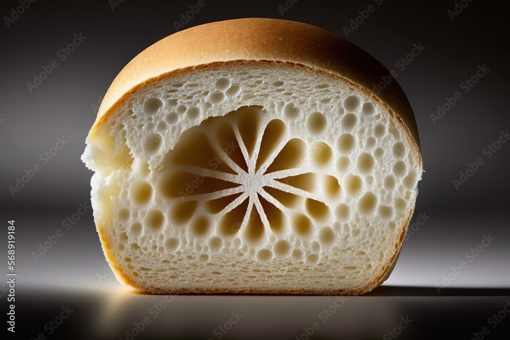 Illustration Stock a piece of bread that has been cut in half and is ...