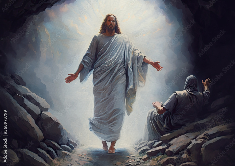 Resurrection of Jesus. Christian Easter background, generative ai Stock ...