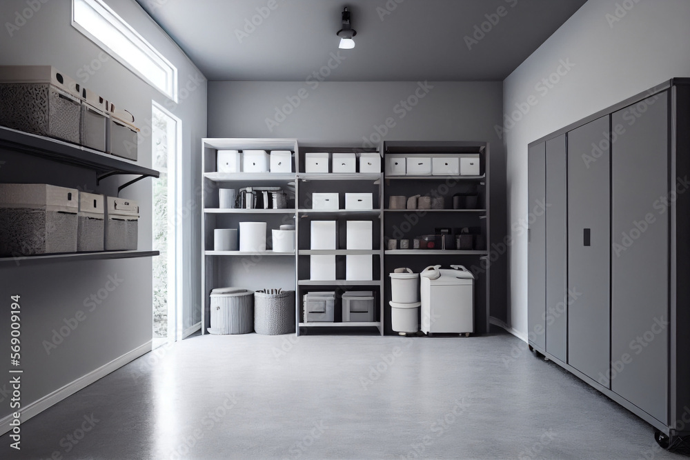 Storage Room often features a neutral color palette, Minimalist Storage ...