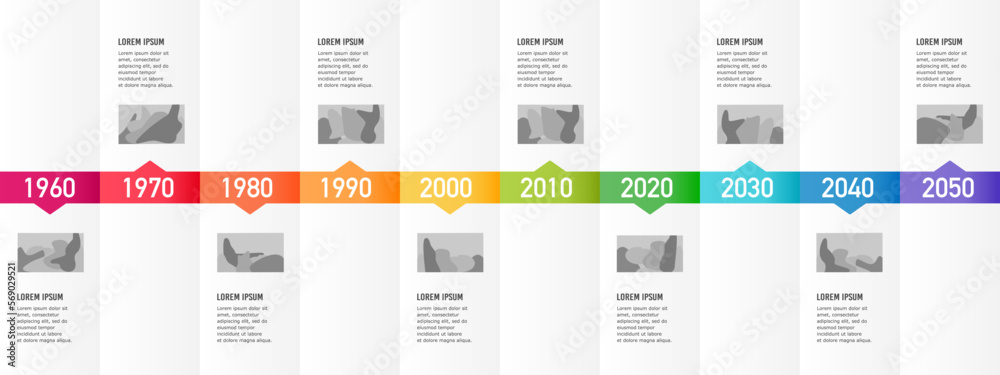 10 Important historical event timeline infographic brochure. Stock ...