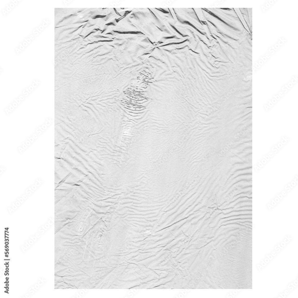 Foto de Stock Wrinkled plastic wrap texture on transparent background ...