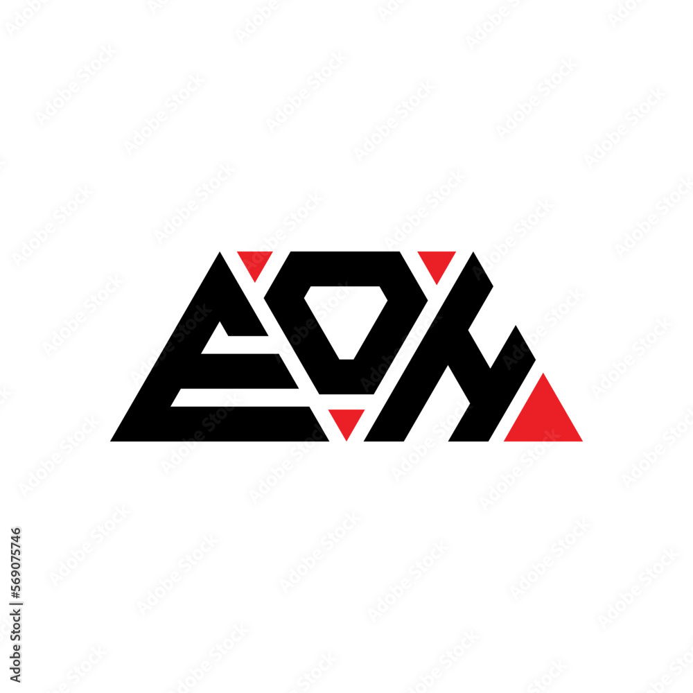 EOH triangle letter logo design with triangle shape. EOH triangle logo ...