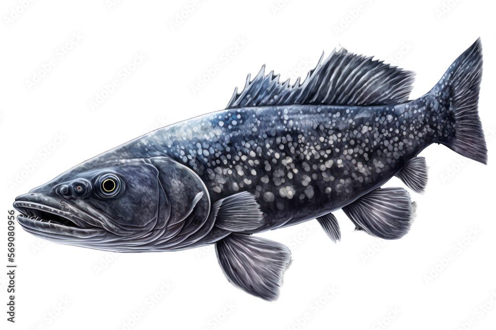 Coelacanth fish isolated on transparent background. Coelacanth. Sea ...