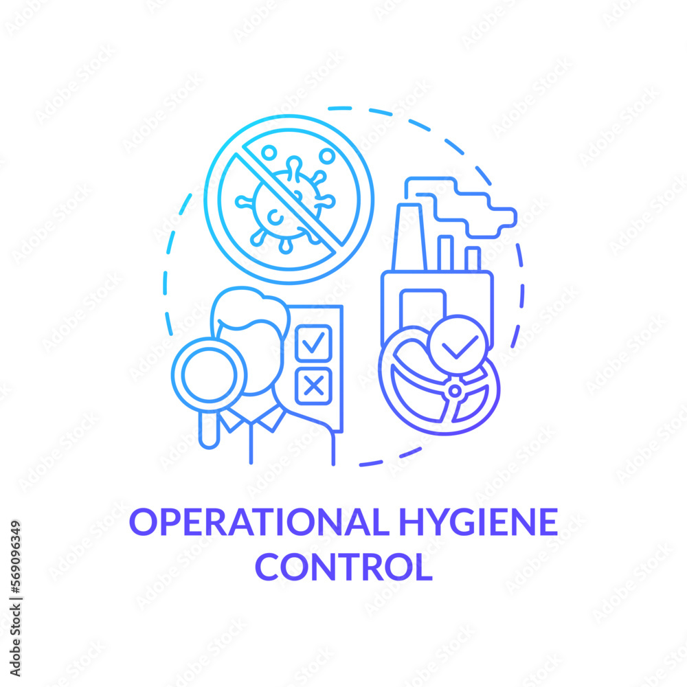 Stockvektorbilden Operational hygiene control blue gradient concept ...