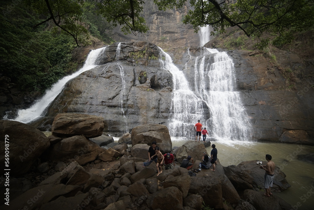 curug cikanteh (cikanteh waterfall) One Of beautiful waterfalls at Ciletuh Geopark, Sukabumi ...