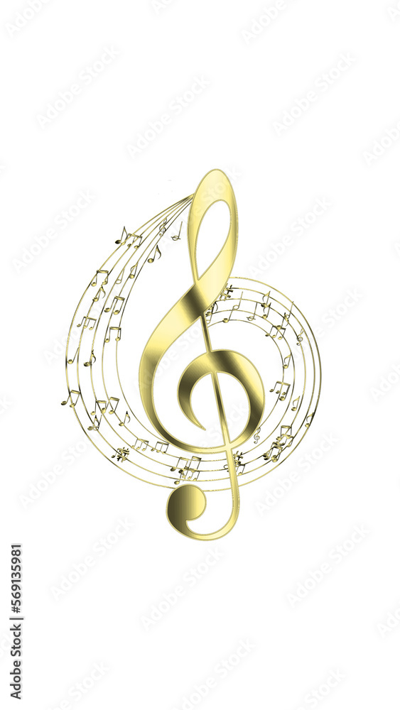 Music Notes Background. Treble clef with musical notes, PNG format ...