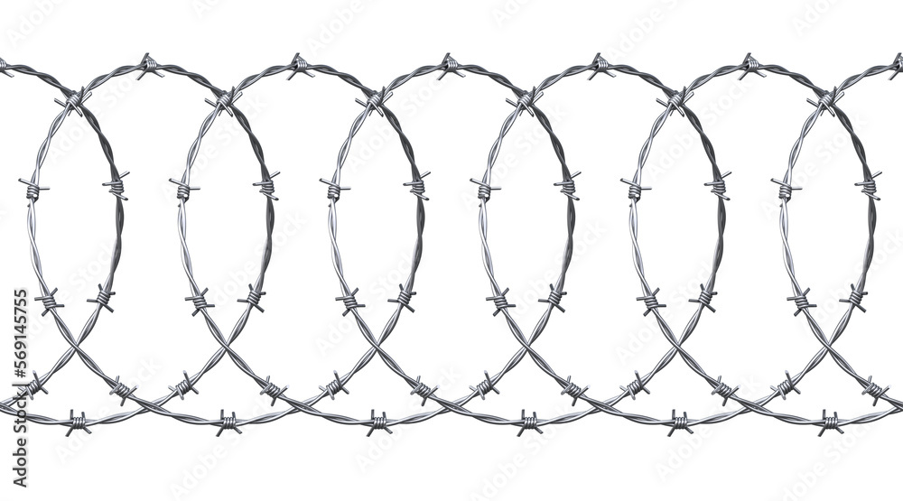 Seamless barbed wires 3d rendering Stock Illustration | Adobe Stock