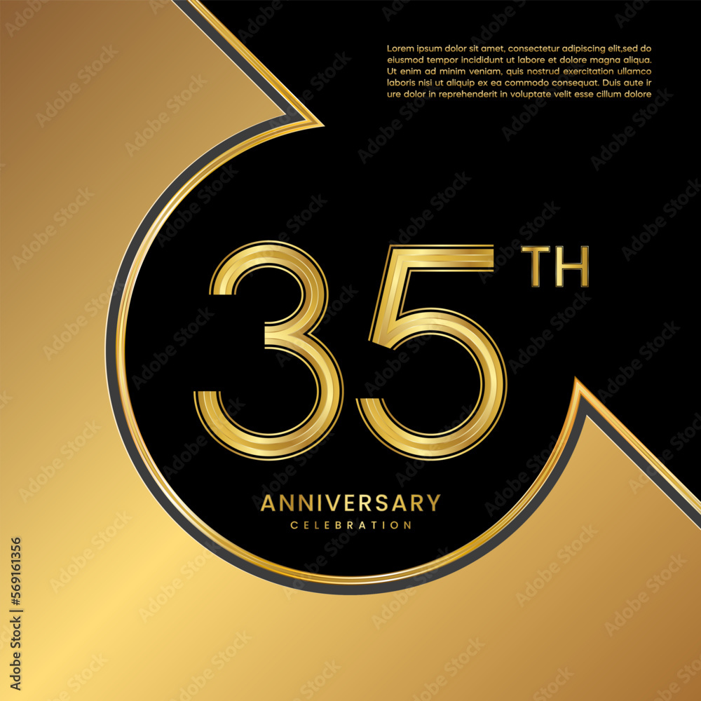 35th Anniversary Celebration. Logo design with gold color numbers for ...