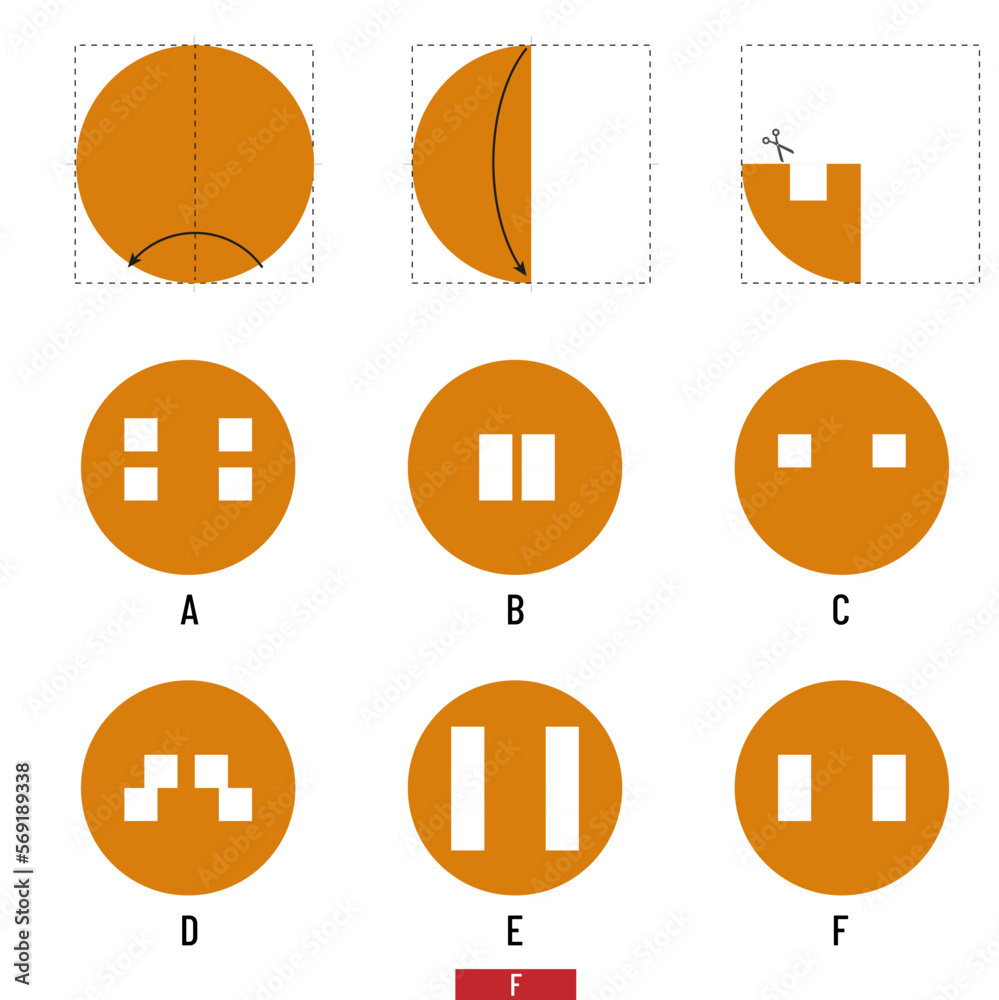 Paper Cutting - Paper folding. IQ test, intelligence questions, Visual ...